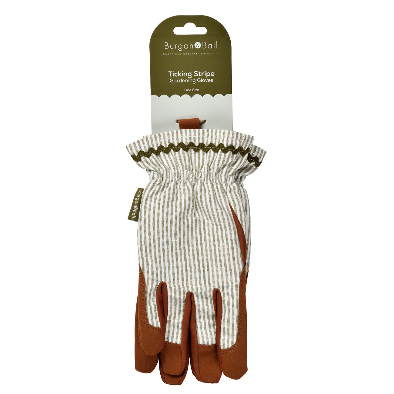 Collector gardening gloves, olive green stripe | Burgon & Ball – Burgon ...