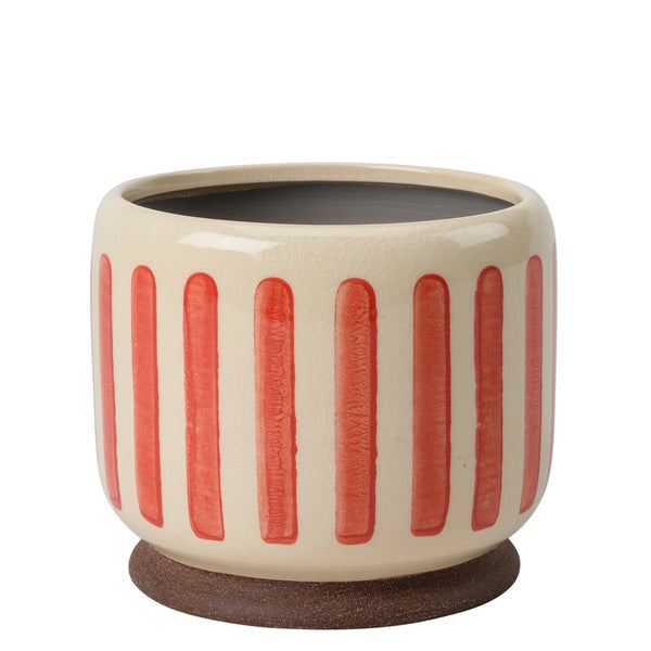 Collector Glazed Pot, Red Stripe – 13cm | Burgon & Ball – Burgon and Ball