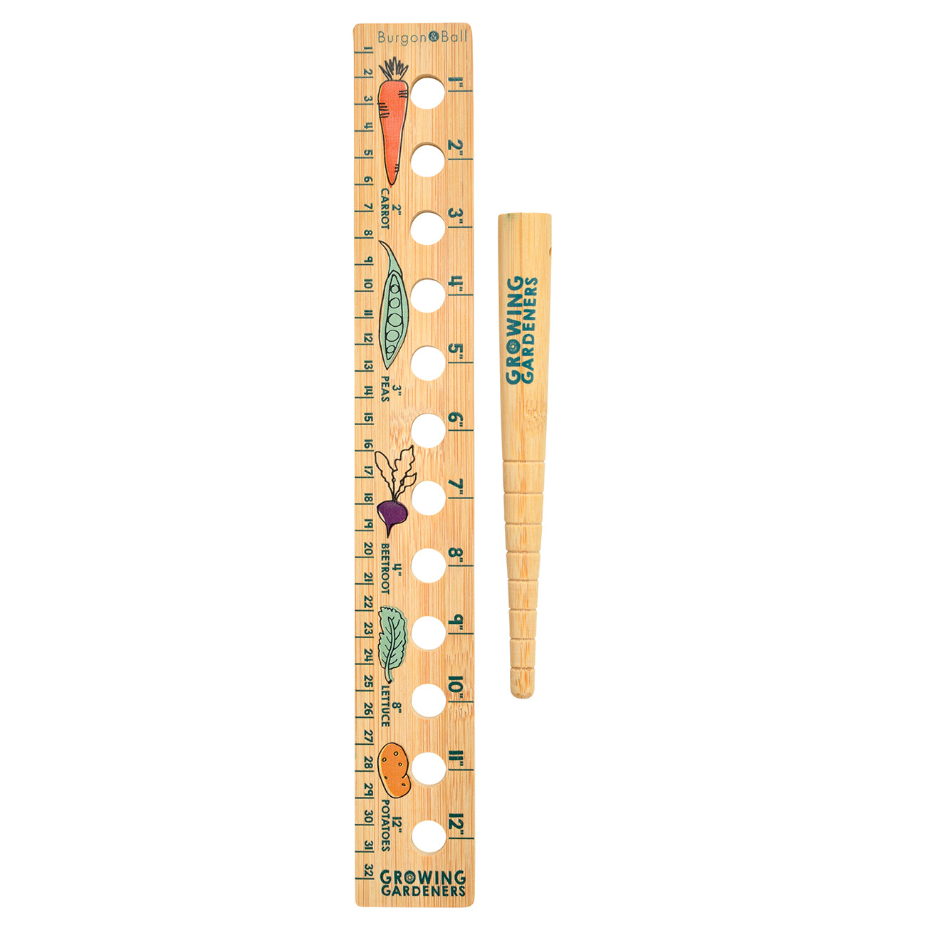 Children's Planting Ruler & Dibber Set | RHS Growing Gardeners | Burgon ...