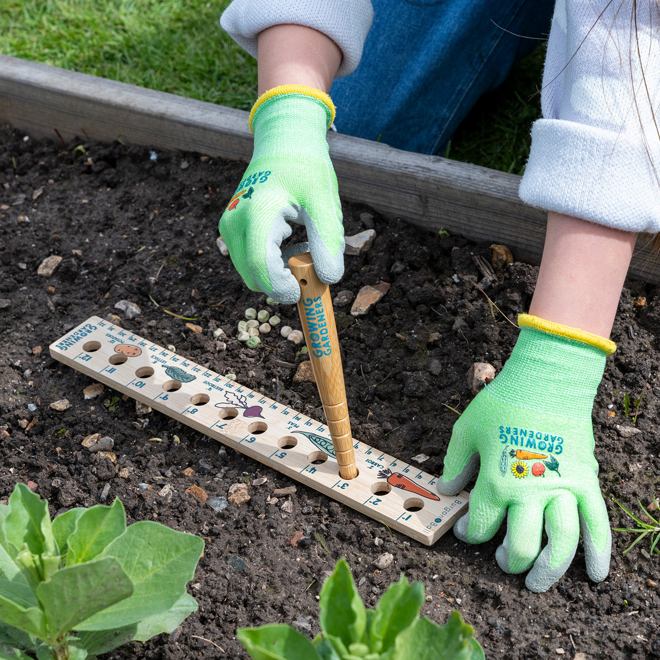 Children's Planting Ruler & Dibber Set | RHS Growing Gardeners | Burgon ...